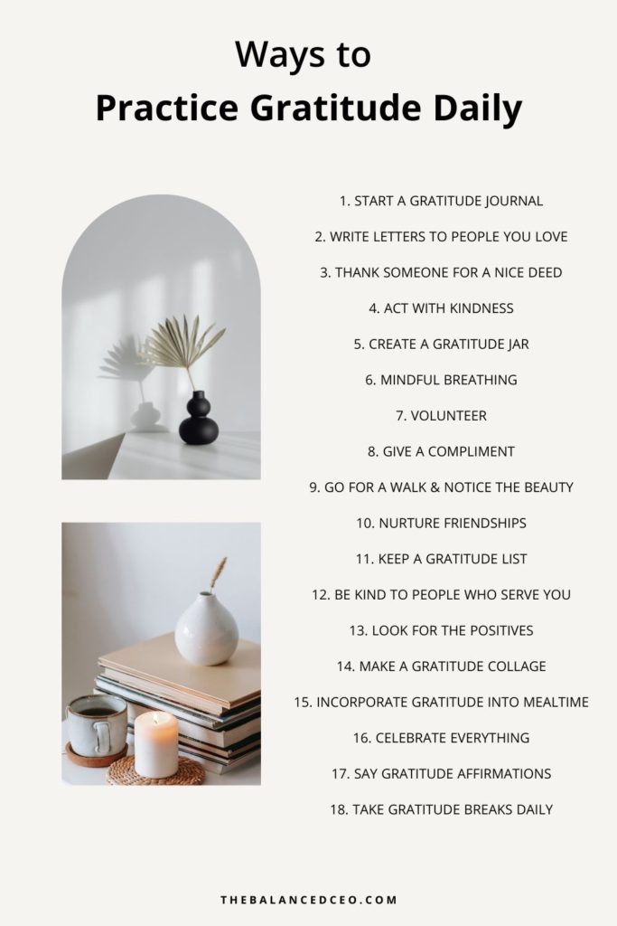 18 Easy Ways to Practice Gratitude Daily - The Balanced CEO